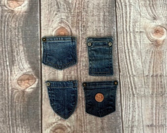 Mini Denim Jean Coin Pockets 4 Pack - Etsy