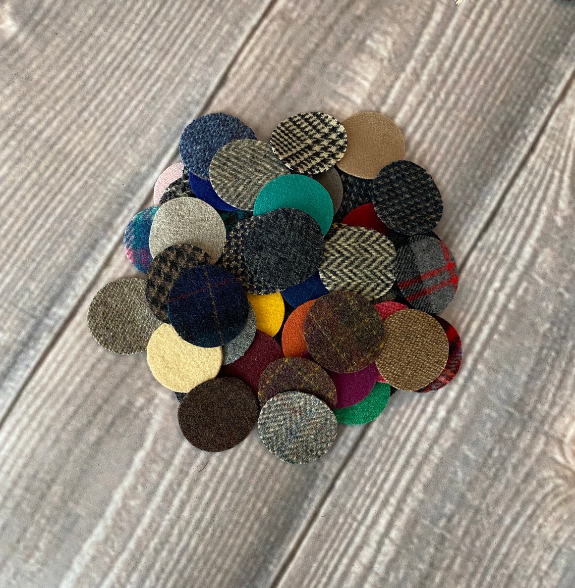 Wool Circle Pennies - Precut Upcycled Felted Wool and Wool Felt for ...