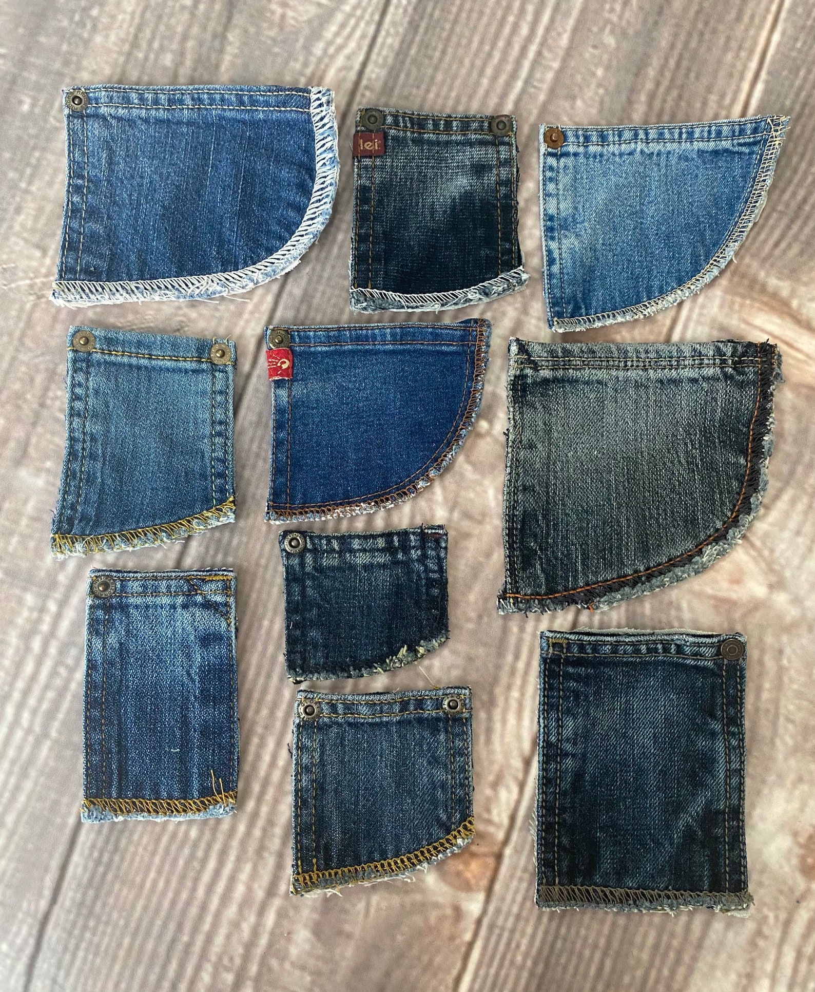Denim Jean Coin Pockets 10 Pack - Etsy