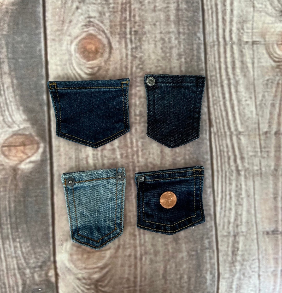 Mini Denim Jean Coin Pockets 4 Pack - Etsy
