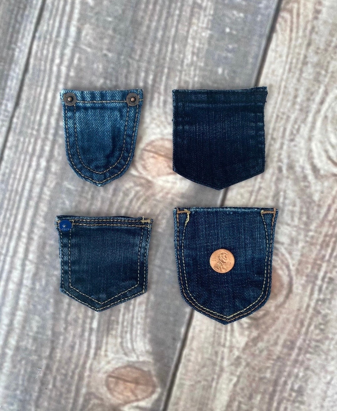 Mini Denim Jean Coin Pockets 4 Pack - Etsy