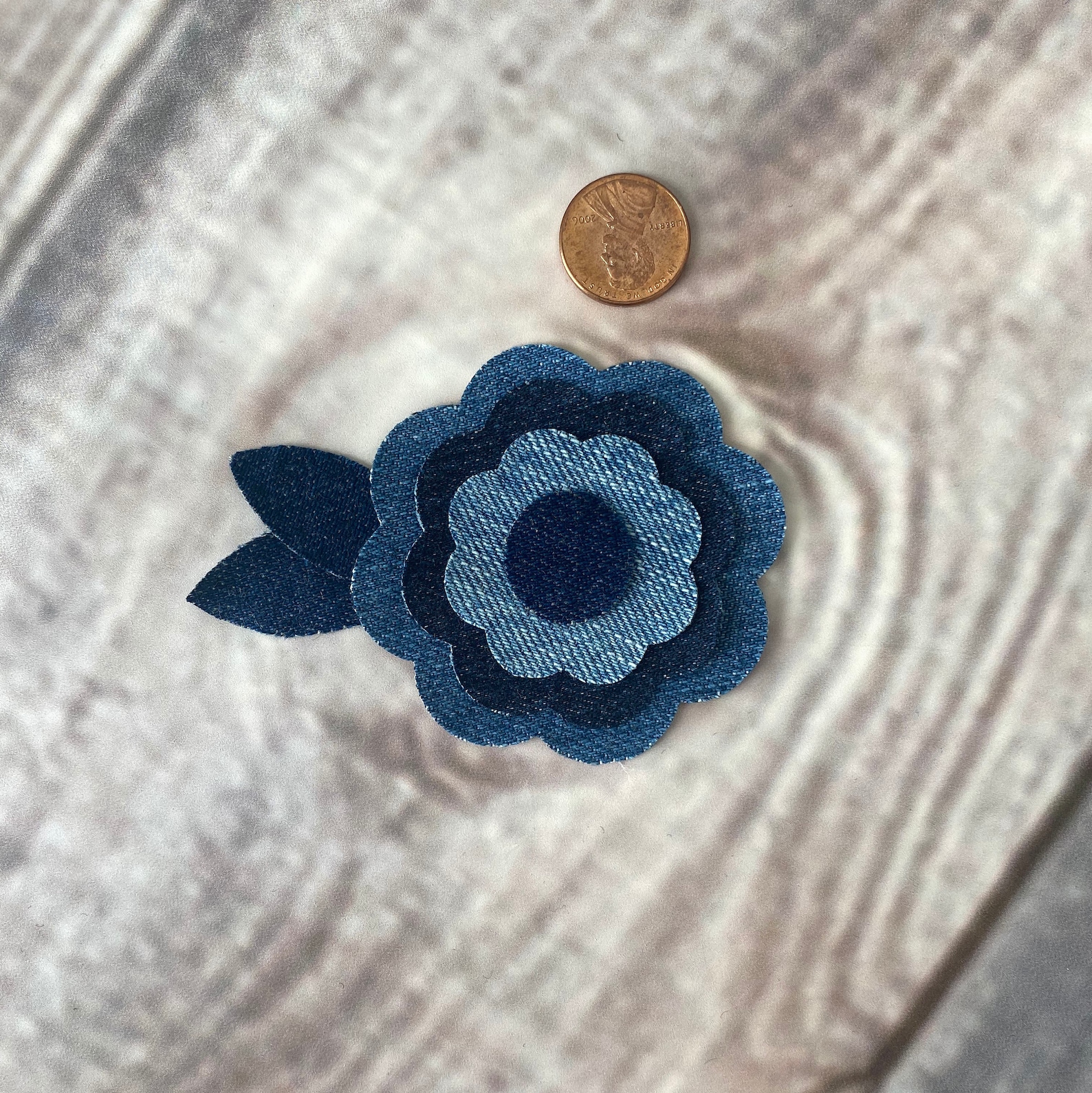 Medium Denim Jean Flowers Denim Appliqué Denim - Etsy