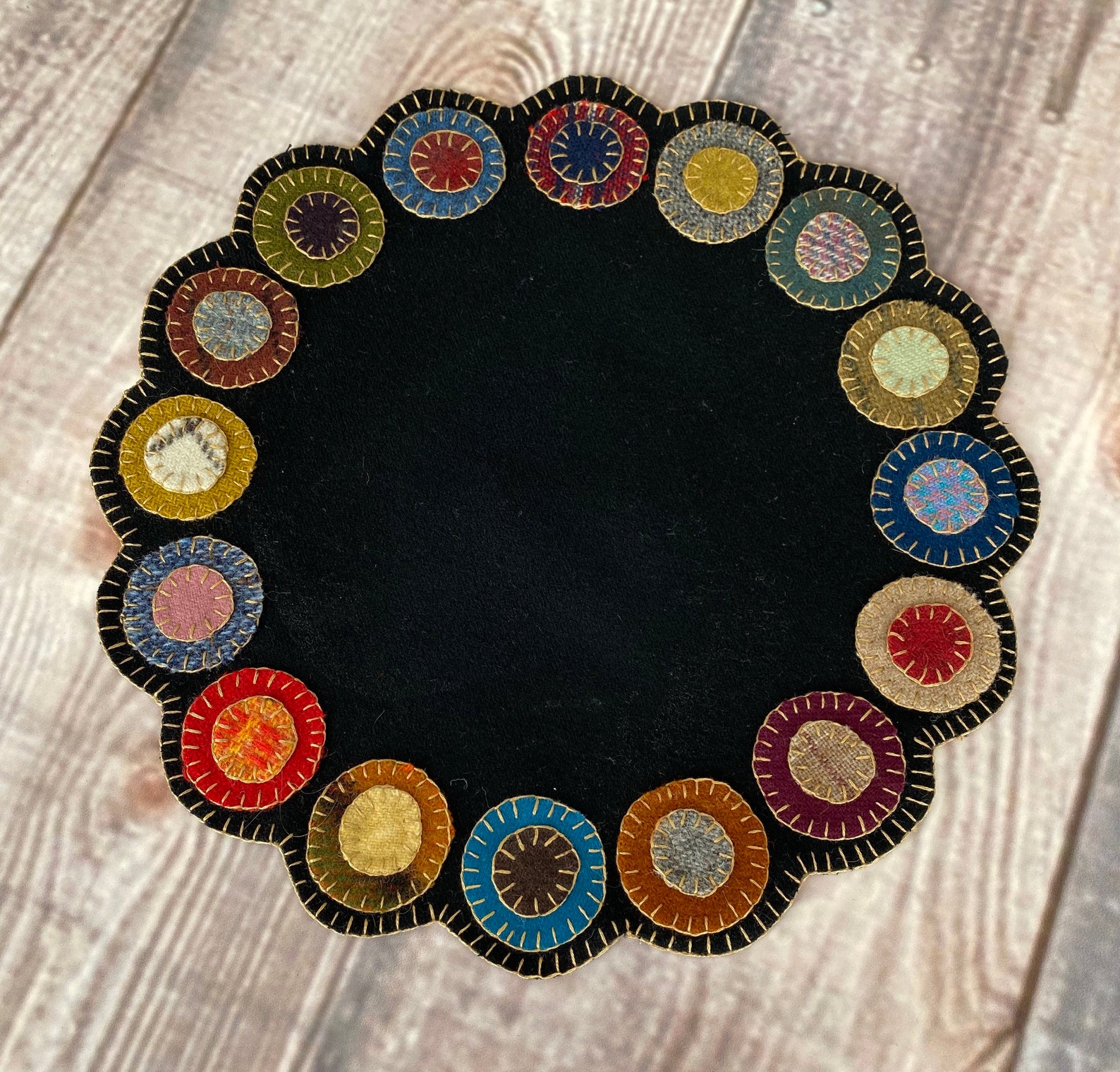 Wool Circle Pennies Precut Upcycled Felted Wool and Wool - Etsy