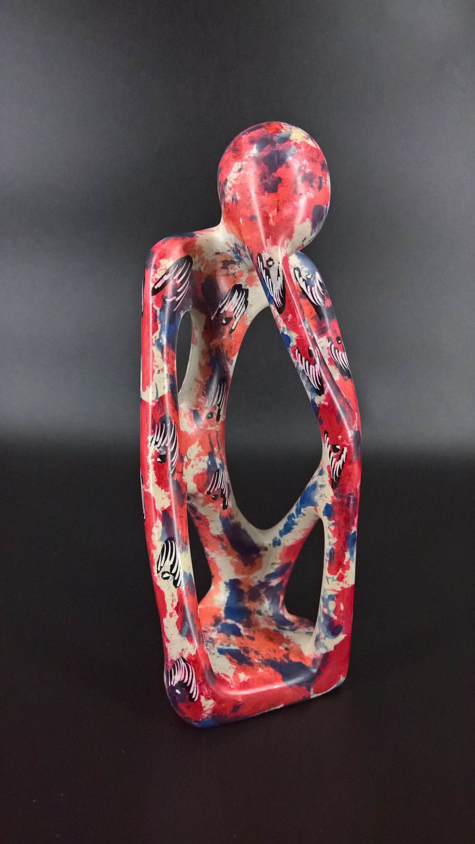 Modern Colorful Abstract Sculpture, Handcrafted Art African Statuette ...