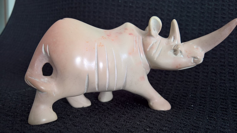 Stone carved Rhino Figurine Rhinoceros soapstone minimalist | Etsy