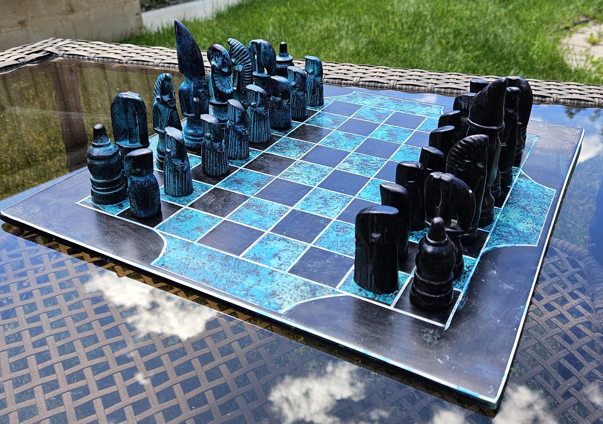 Kenyan Soapstone Checkerboard Set - Board and Complete Set of Pieces ...