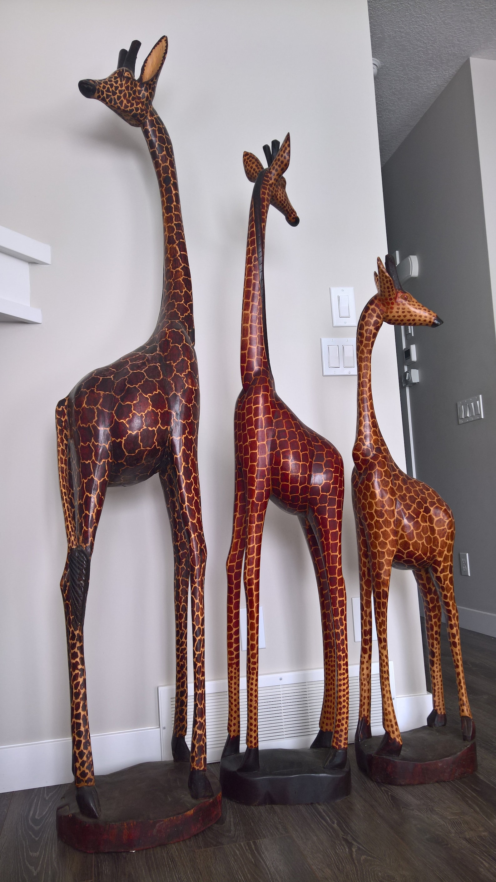 Giraffe, Wood Giraffe Home Decor, Large Wooden Giraffe Sculpture, Small ...