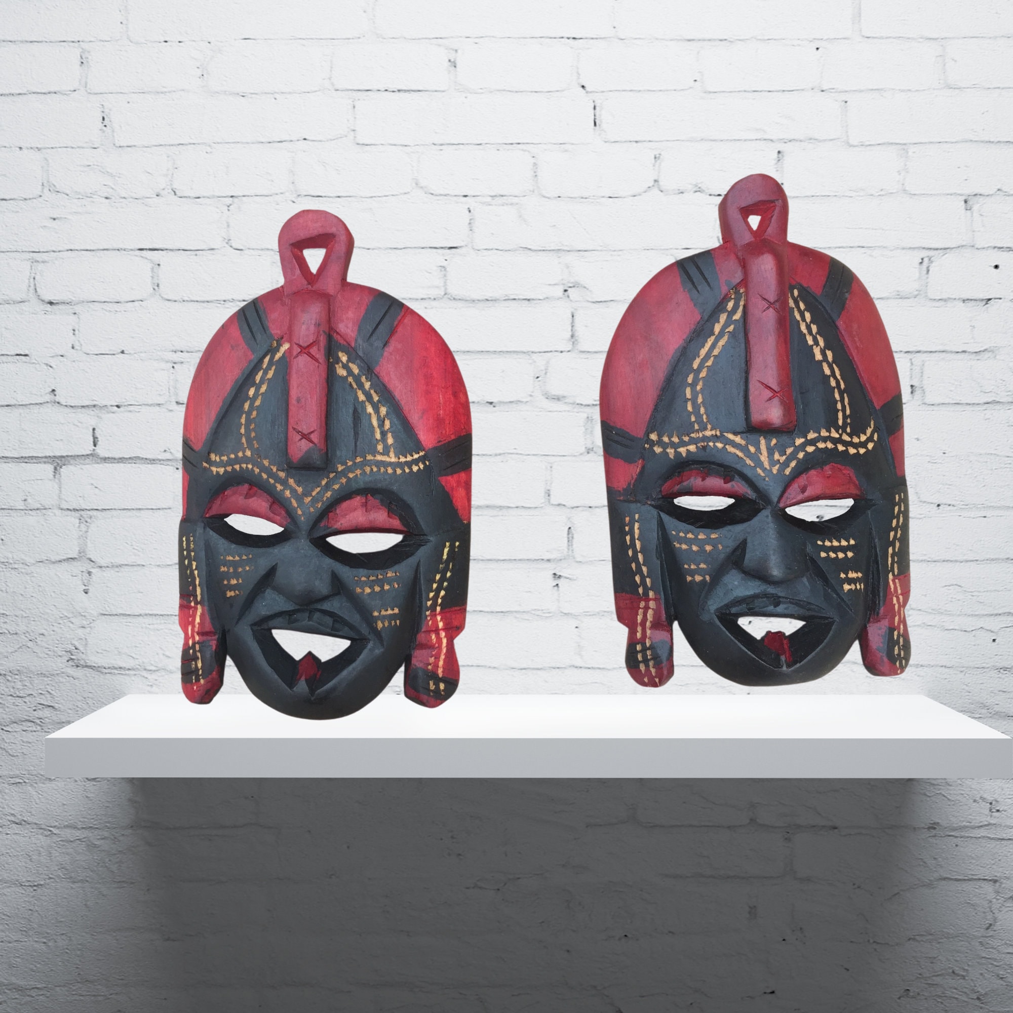 Large Hand Carved African Mask, Wall Mountable Wood Mask, African ...