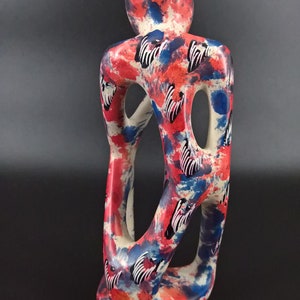 Modern Colorful Abstract Sculpture, Handcrafted Art African Statuette ...