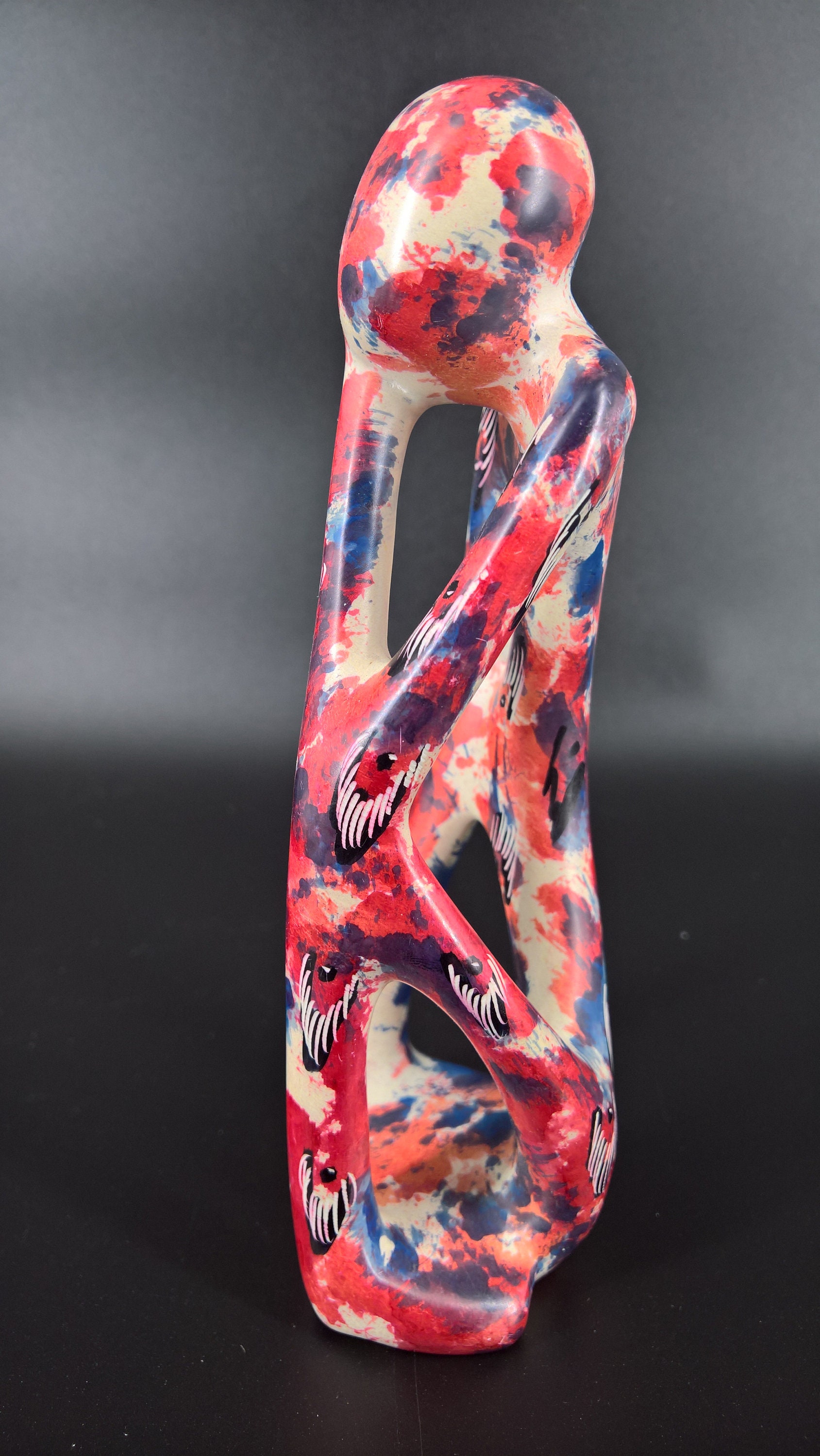 Modern Colorful Abstract Sculpture, Handcrafted Art African Statuette ...