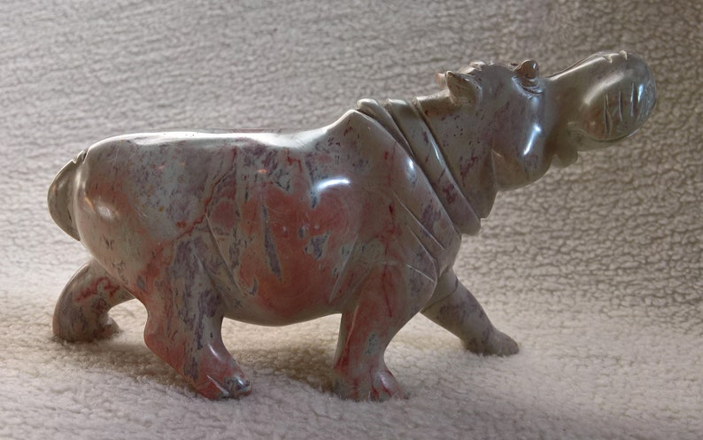 Hippo Hippo gift Hippo Sculpture African soap stone carving | Etsy