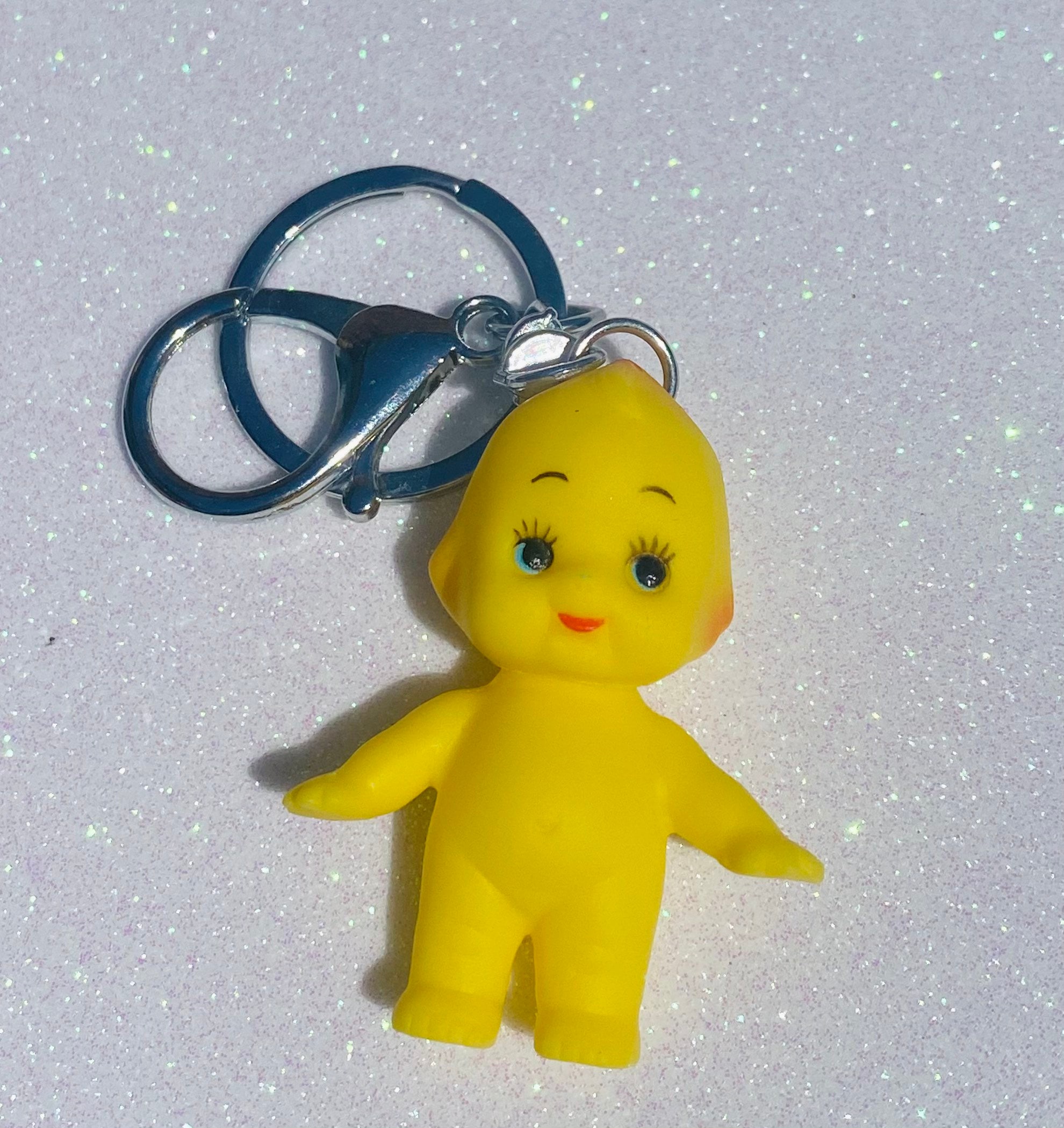 Neon kewpie doll keychain fluorescent green pink slime toy | Etsy