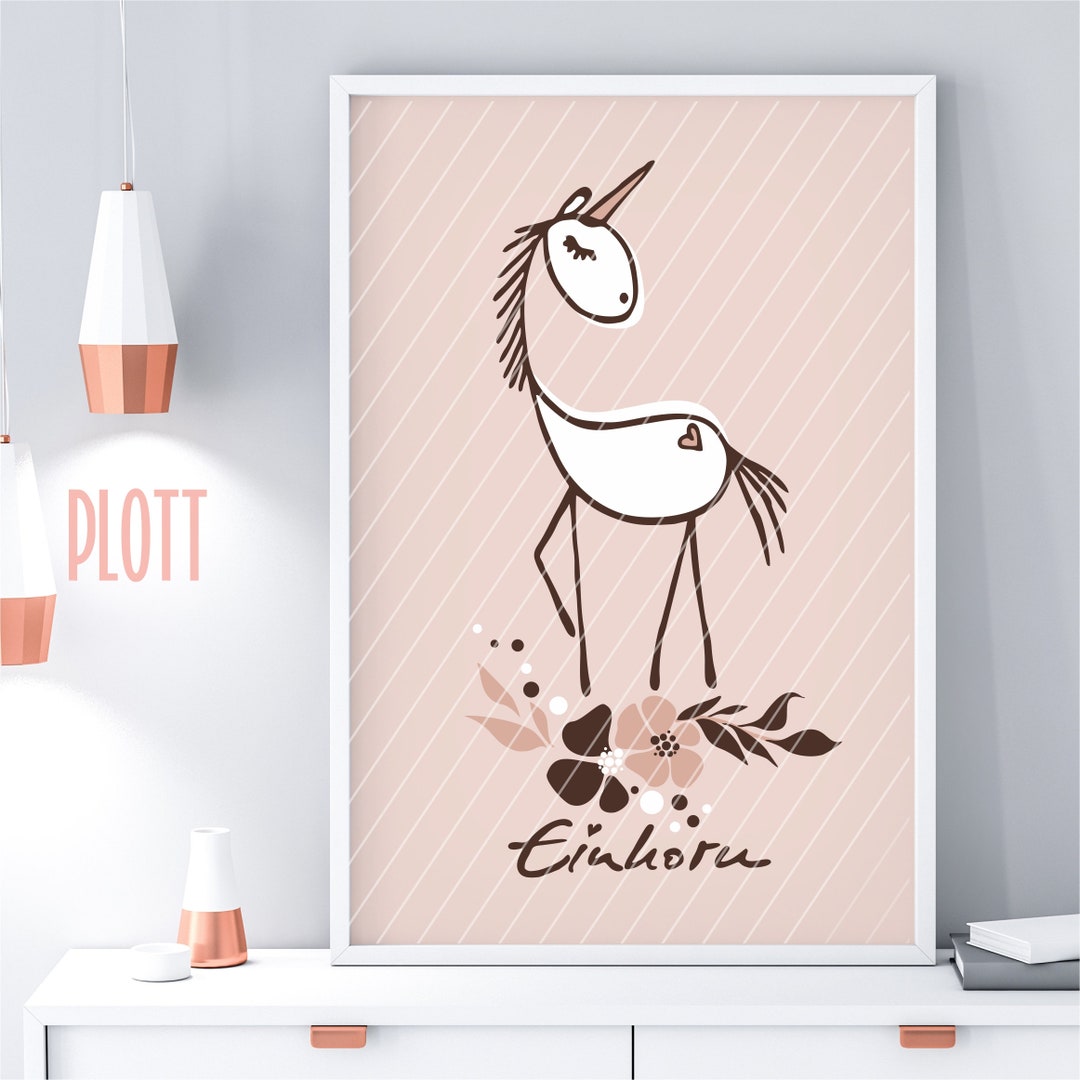 Plotterdatei || Strich-Einhorn - Etsy.de