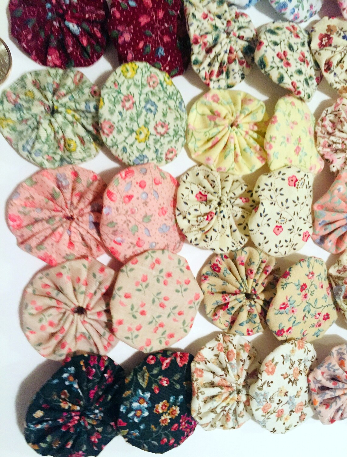 1.5 Fabric Yoyo Handmade Yo-yos Cotton Calico Multiple - Etsy