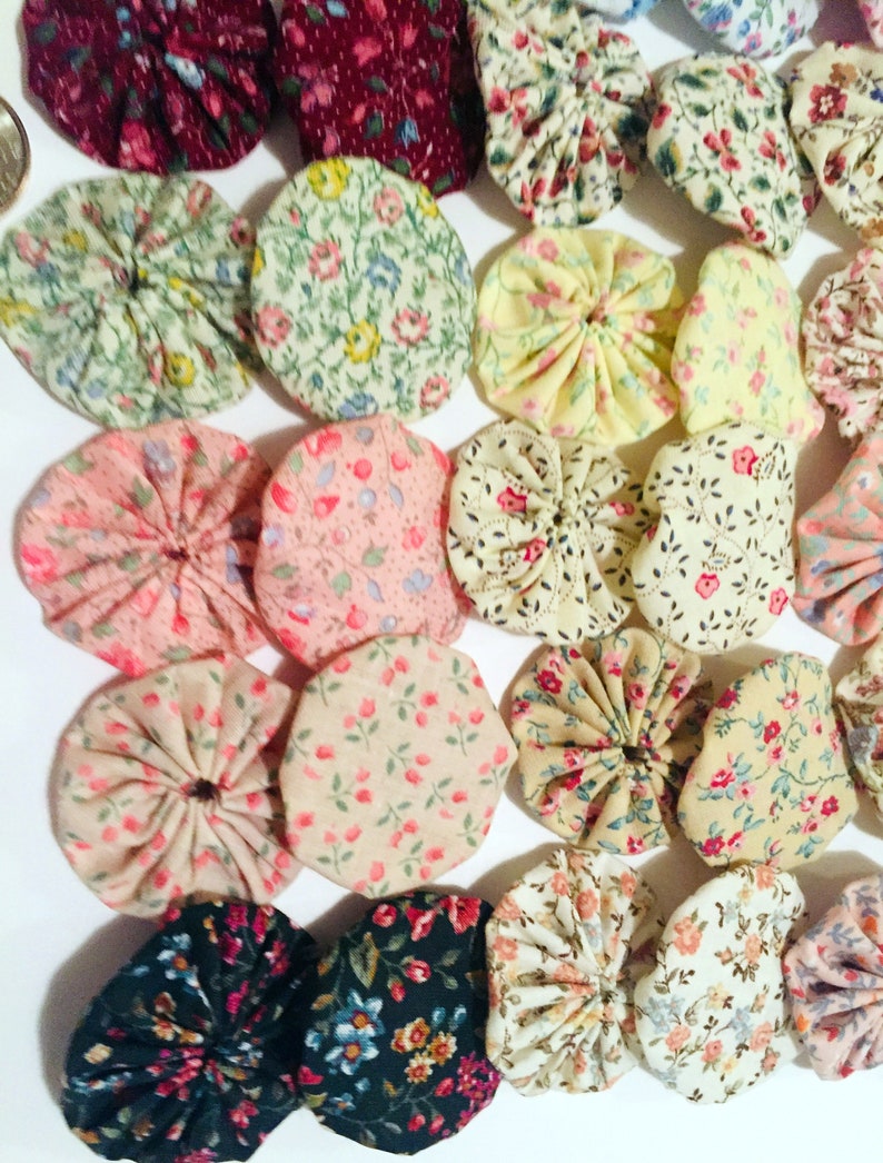 1.5 Fabric Yoyo Handmade Yo-yos Cotton Calico Multiple - Etsy