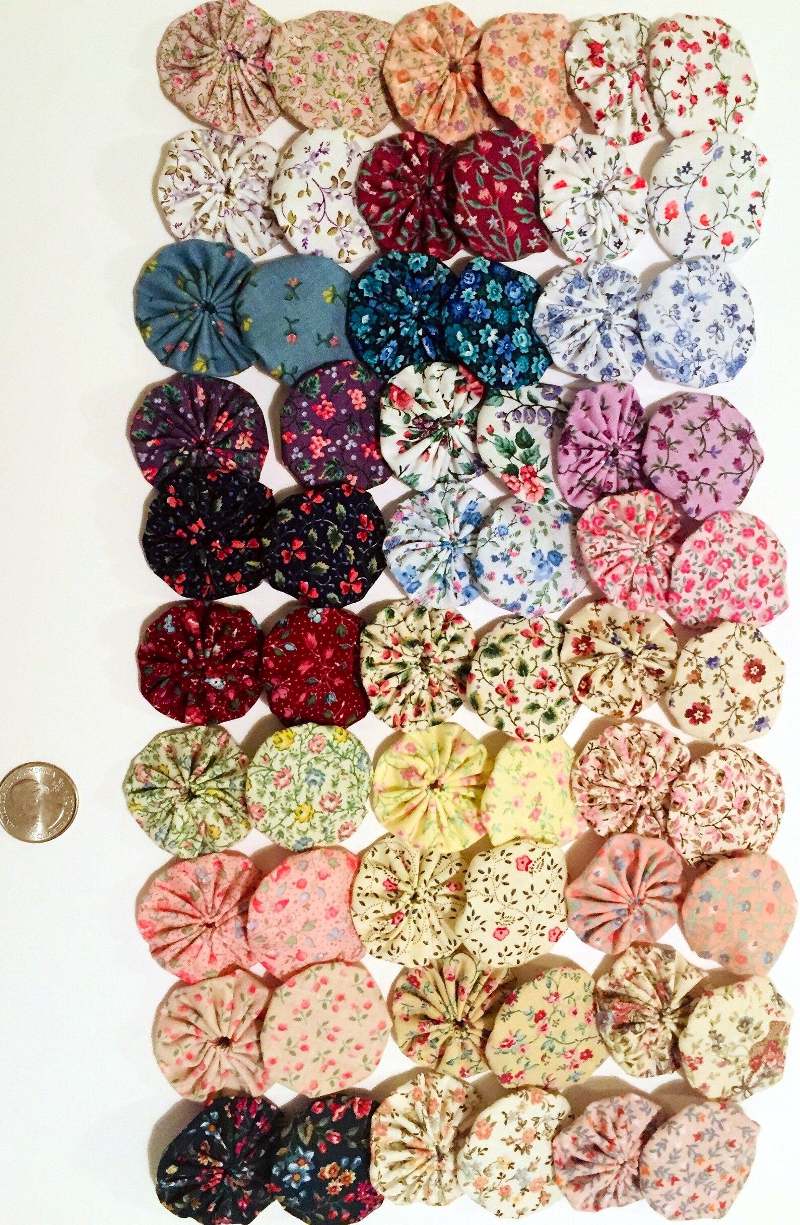 1.5 Fabric Yoyo Handmade Yo-yos Cotton Calico Multiple - Etsy