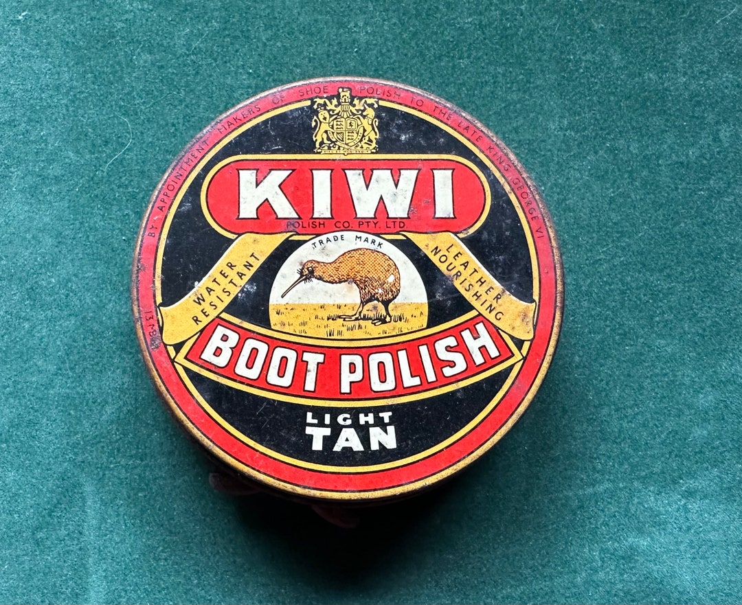 Vintage 'kiwi' Light Tan Boot Polish Tin - Etsy
