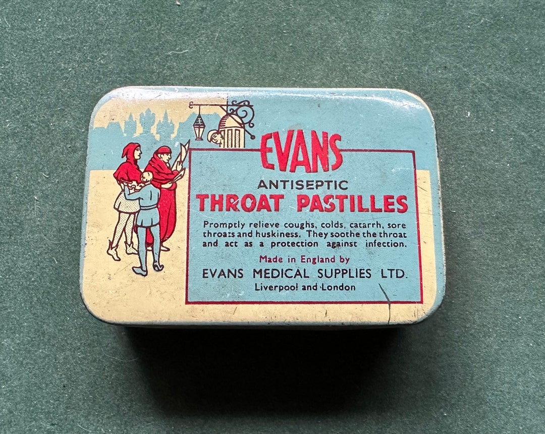 Vintage Evans Antiseptic Throat Pastilles Tin liverpool - Etsy