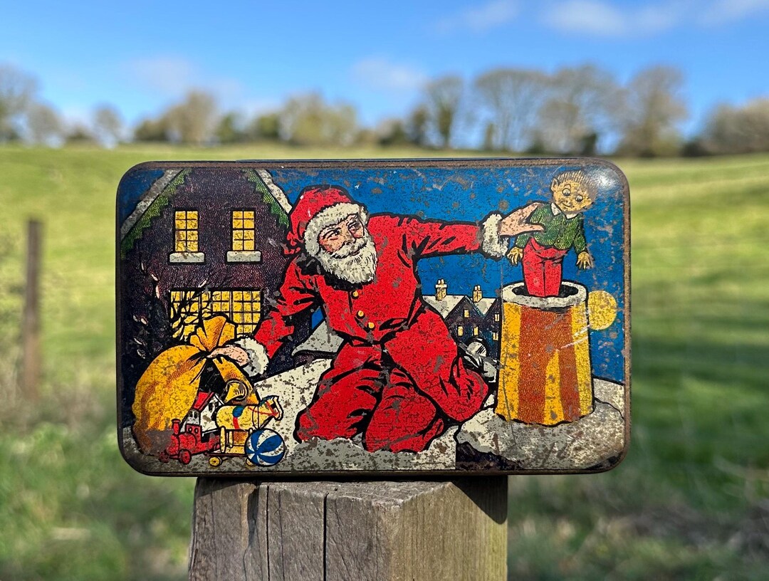 Rare Lovell's 'toffee Rex' Father Christmas Tin (newport and Manchester ...