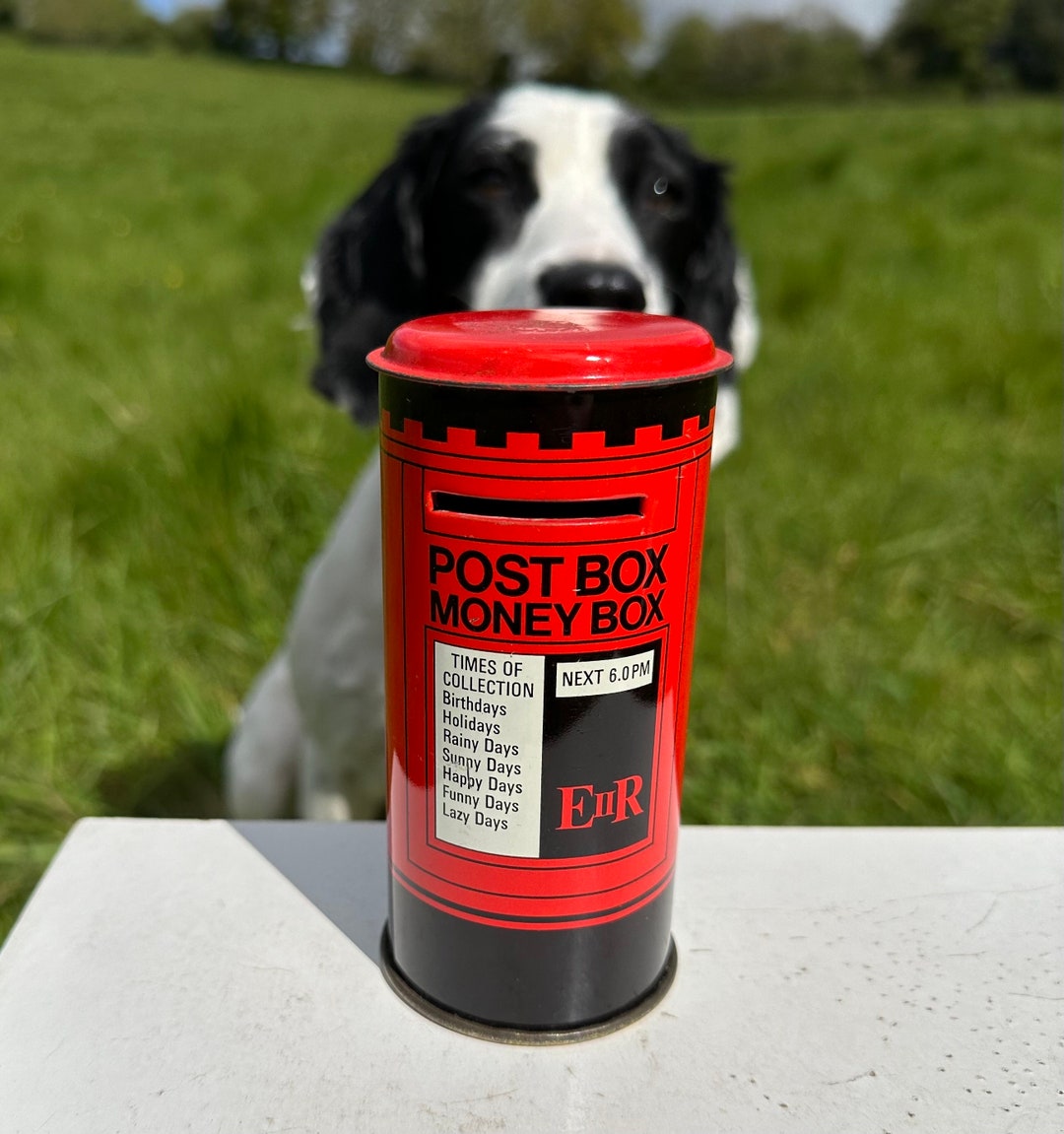 Vintage Red Post Box Money Box Tin - Etsy