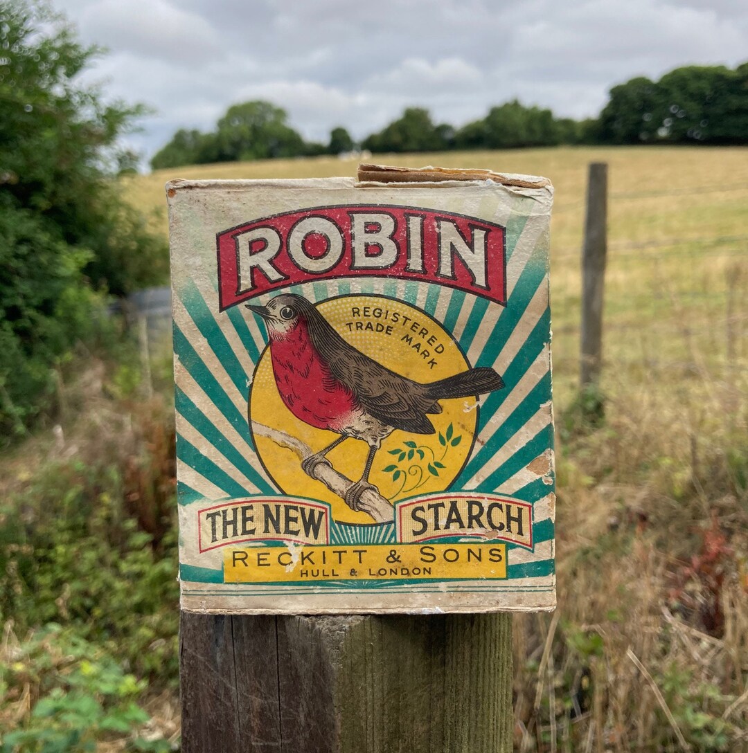 Vintage Robin Starch Box with Contents - Etsy