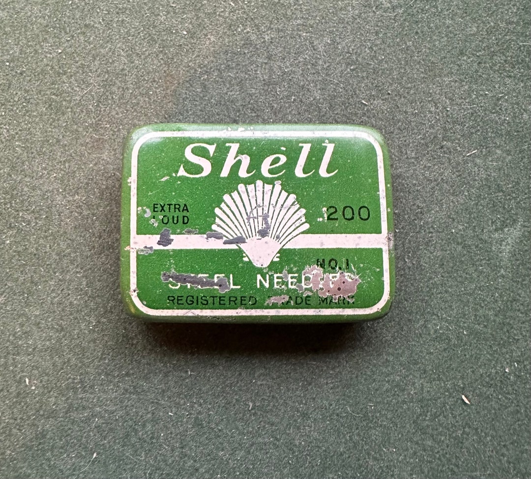 Scarce Vintage shell Golden Pickup Needles Gramophone Needle Tin empty ...