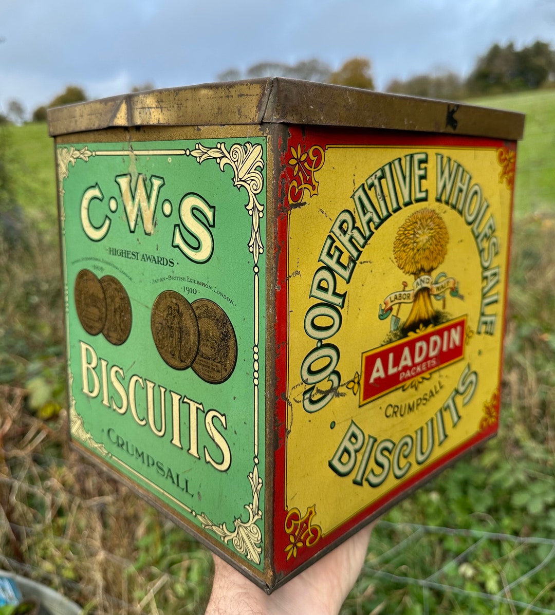 Rare Large Antique C.W.S Biscuits Crumpsall Shop Tin - Etsy