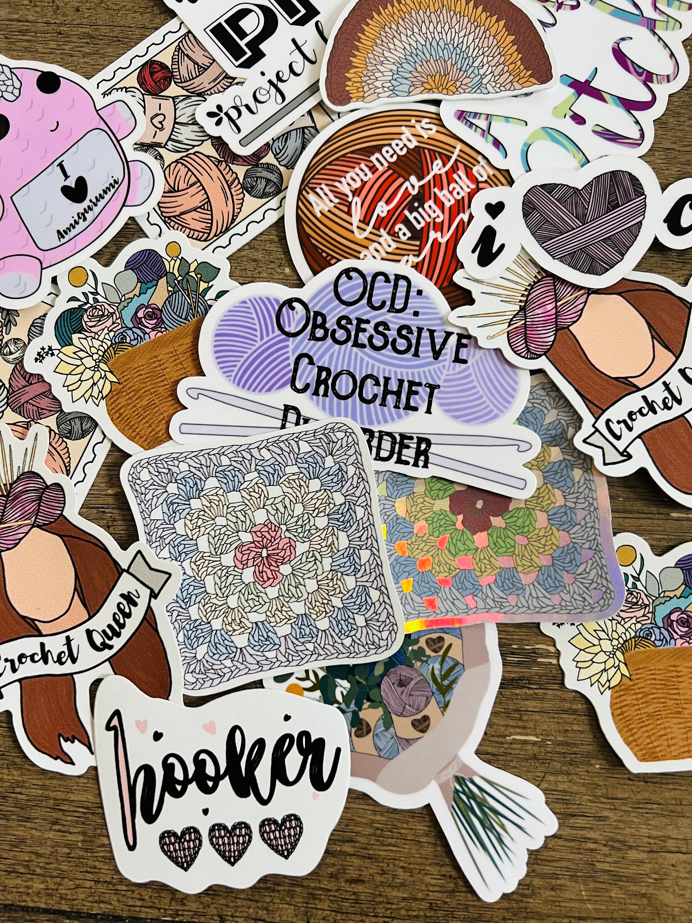 Sticker Bundle / Crochet Sticker / Yarn Sticker / Yarn Sticker Bundle ...