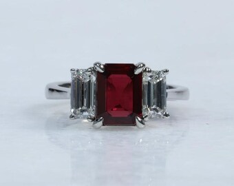 Simulated Ruby Ring - Etsy