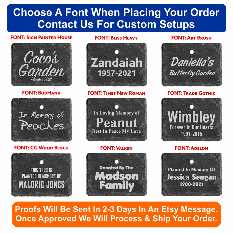 Custom Laser Engraved Small Slate Sign for Memorial Garden - Etsy