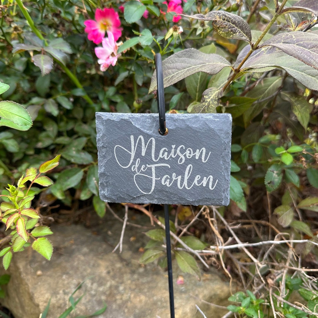 Custom Font Laser Engraved Small Slate Sign for Memorial Garden, Tree ...