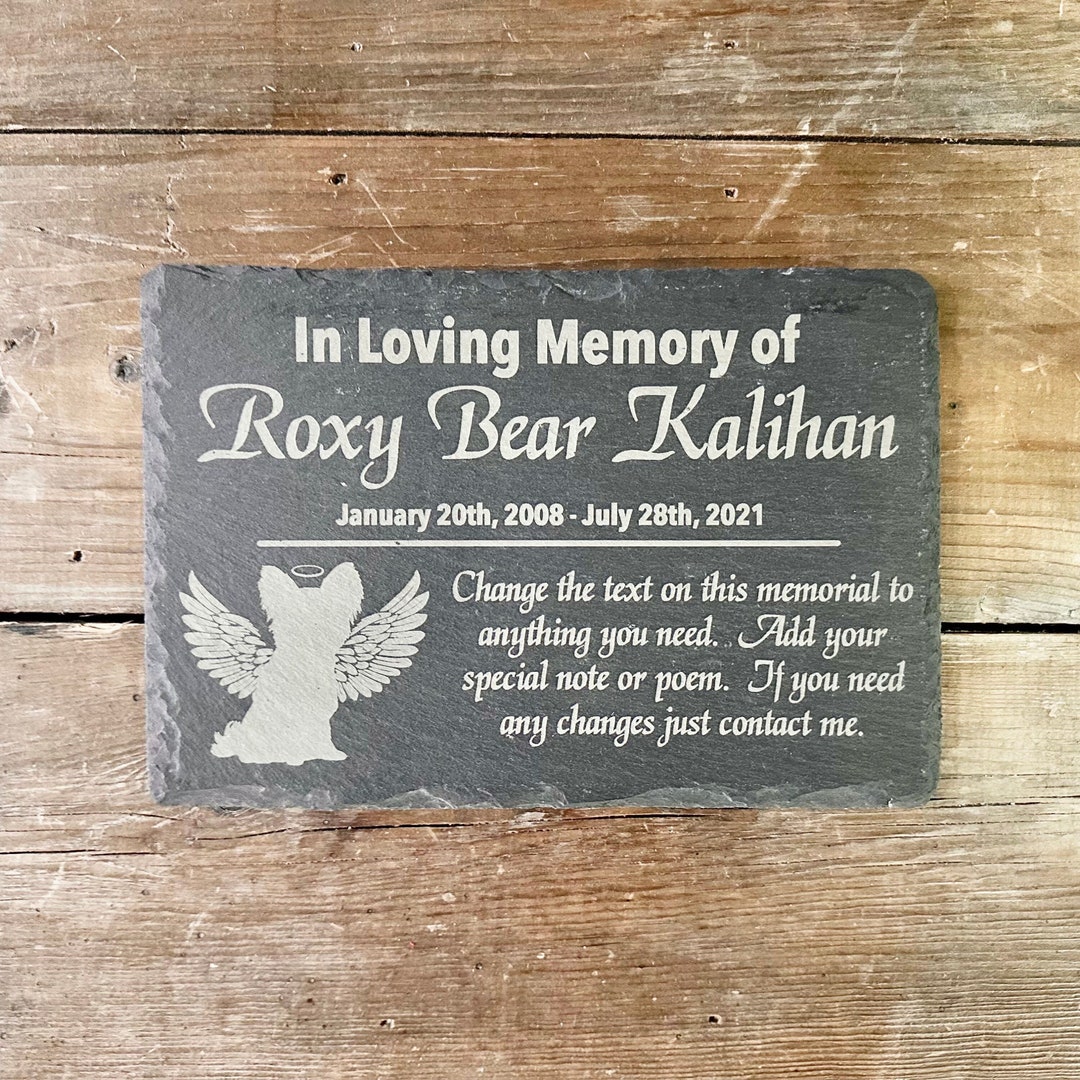Custom Dog 6”x9” Slate Flat Sign for Memorial Garden, Flower Dedication ...