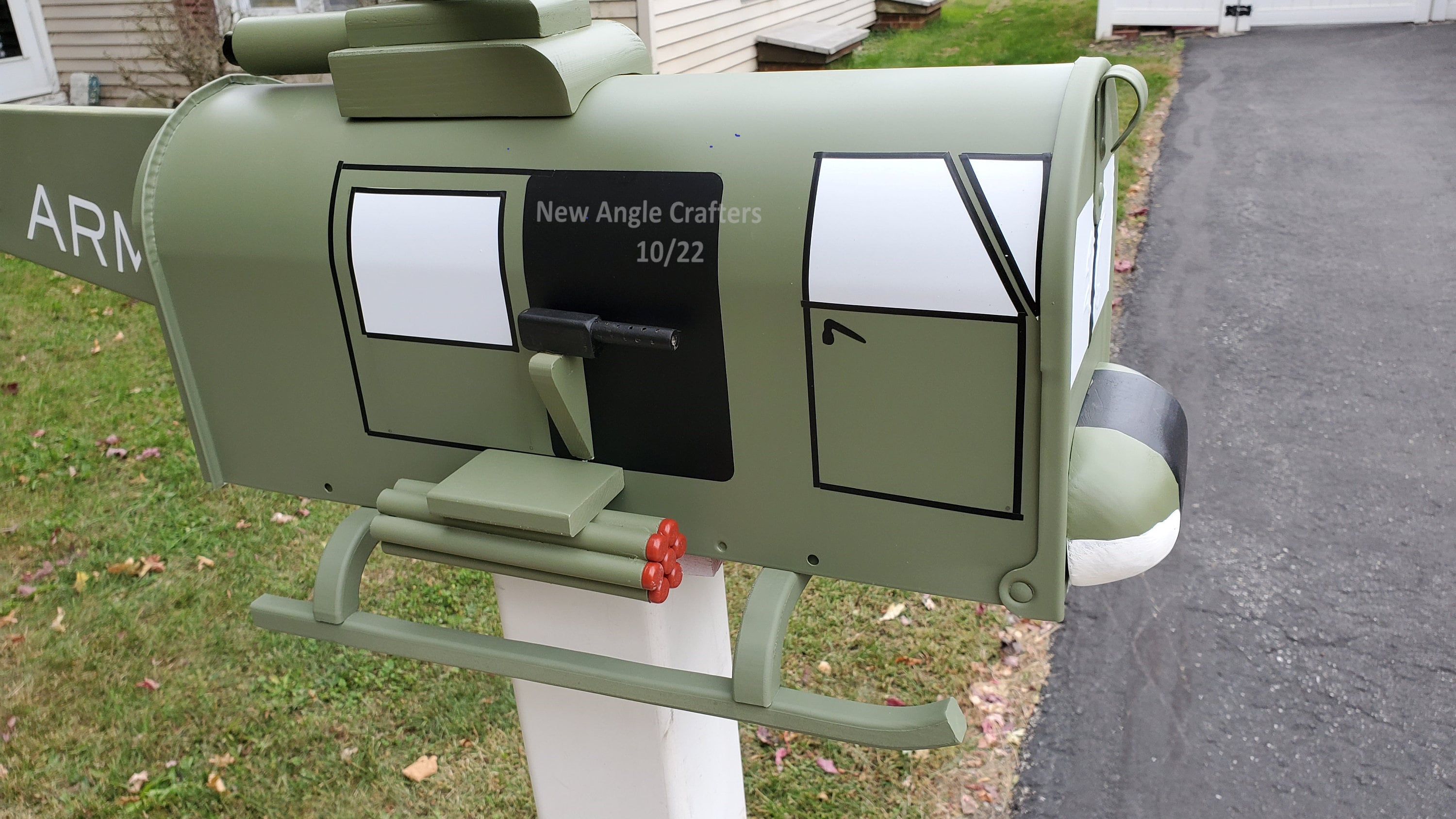 Handmade Army Huey Helicopter Mailbox Whirligig Mailbox - Etsy