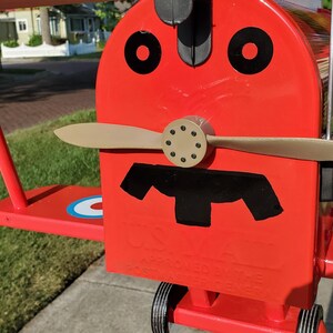 Cartoon Red Baron Characters Tri-plane Mailbox - One of a Kind Mailbox ...