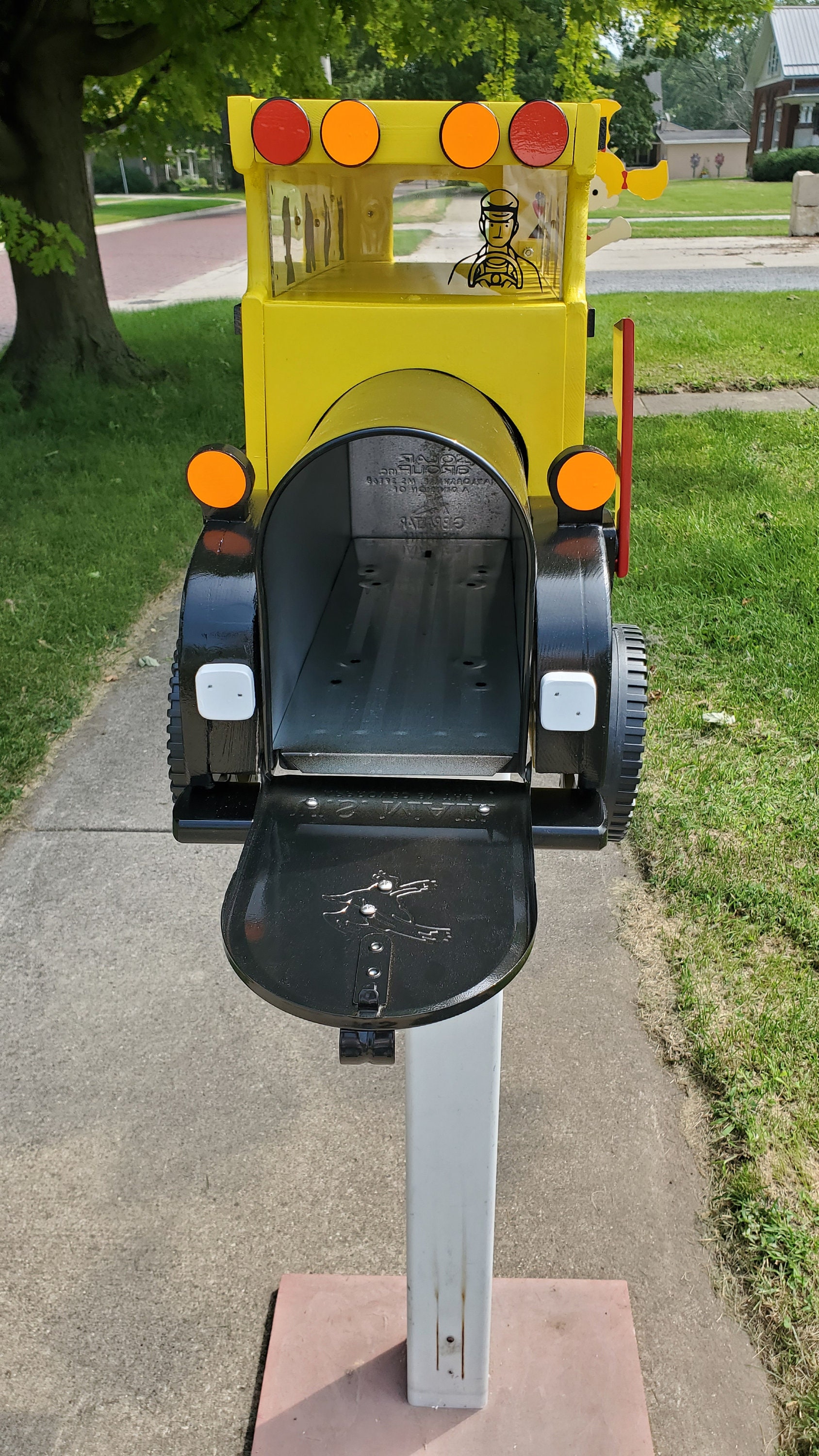 Handmade Wooden School Bus Mailbox With Solar Night Light - Etsy