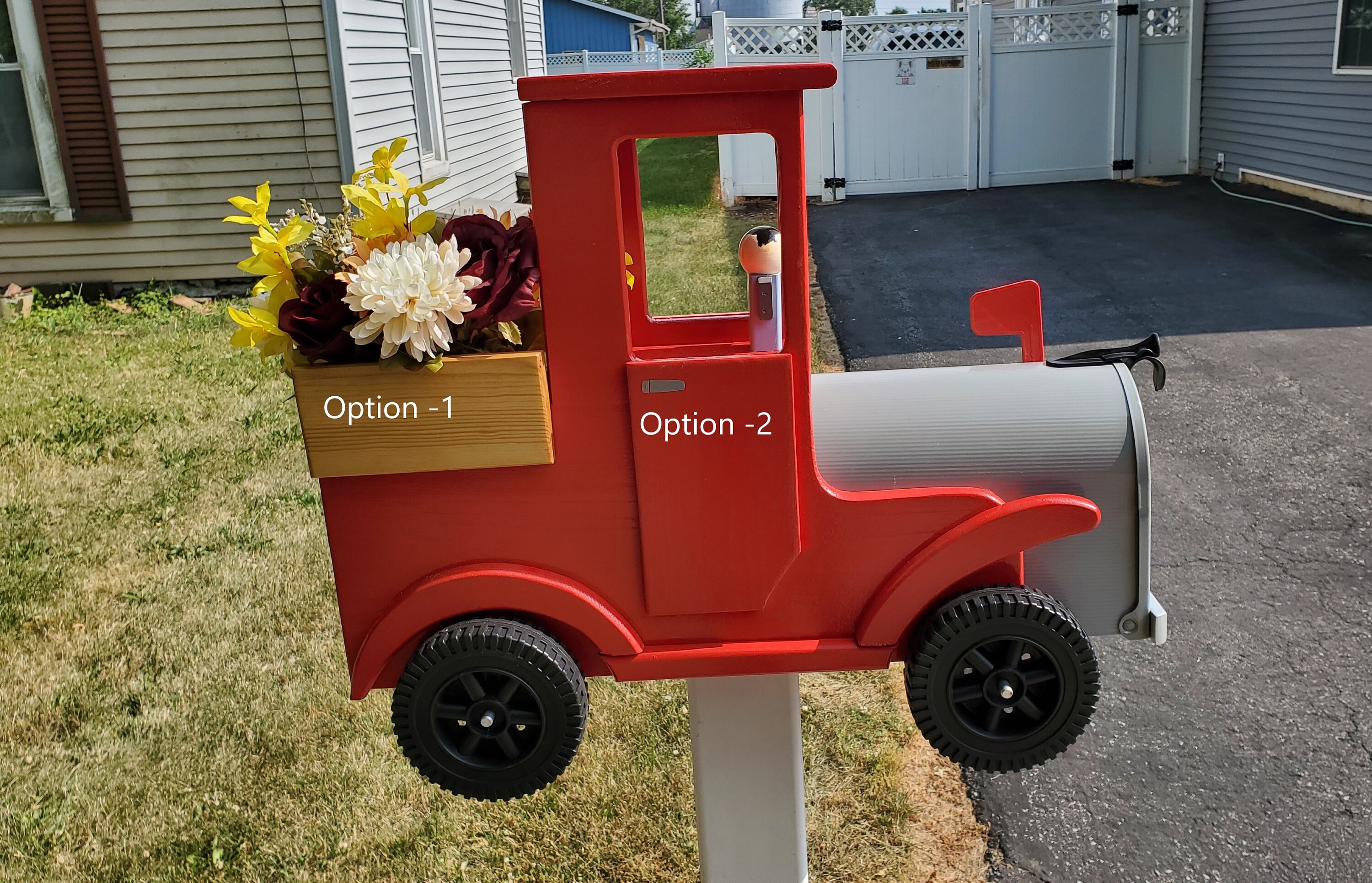 Handmade Classic Truck Mailbox With Flower Box Pickup Truck Delivery ...