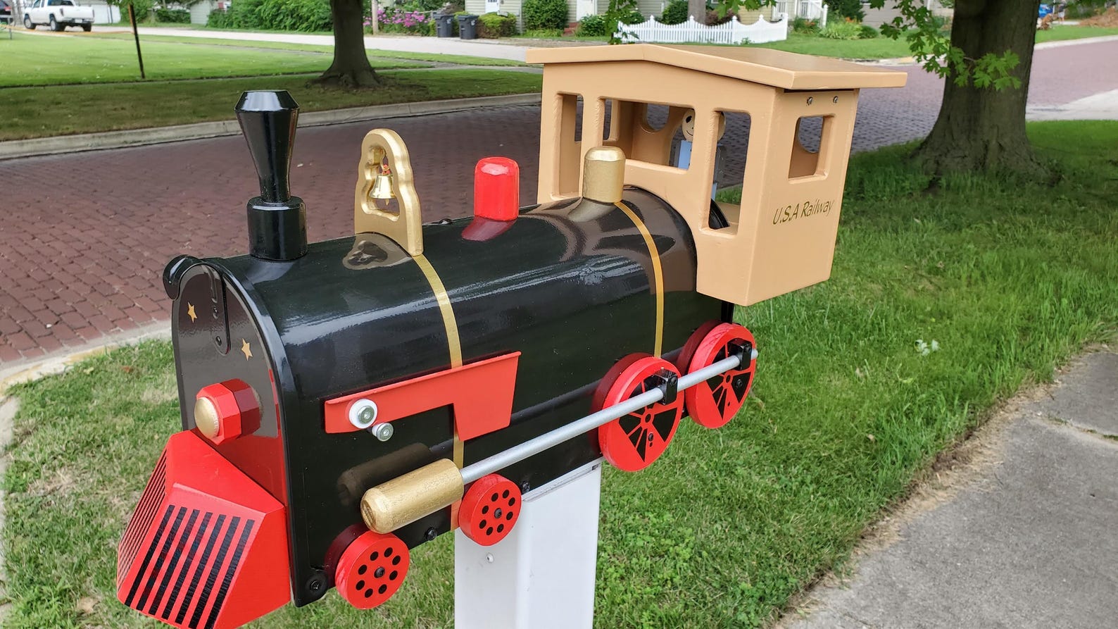 Steam Locomotive Mailbox With Solar Light: 1900s Train Engine Design - Etsy