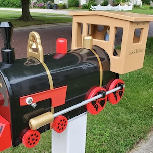 Steam Locomotive Mailbox With Solar Light: 1900s Train Engine Design - Etsy