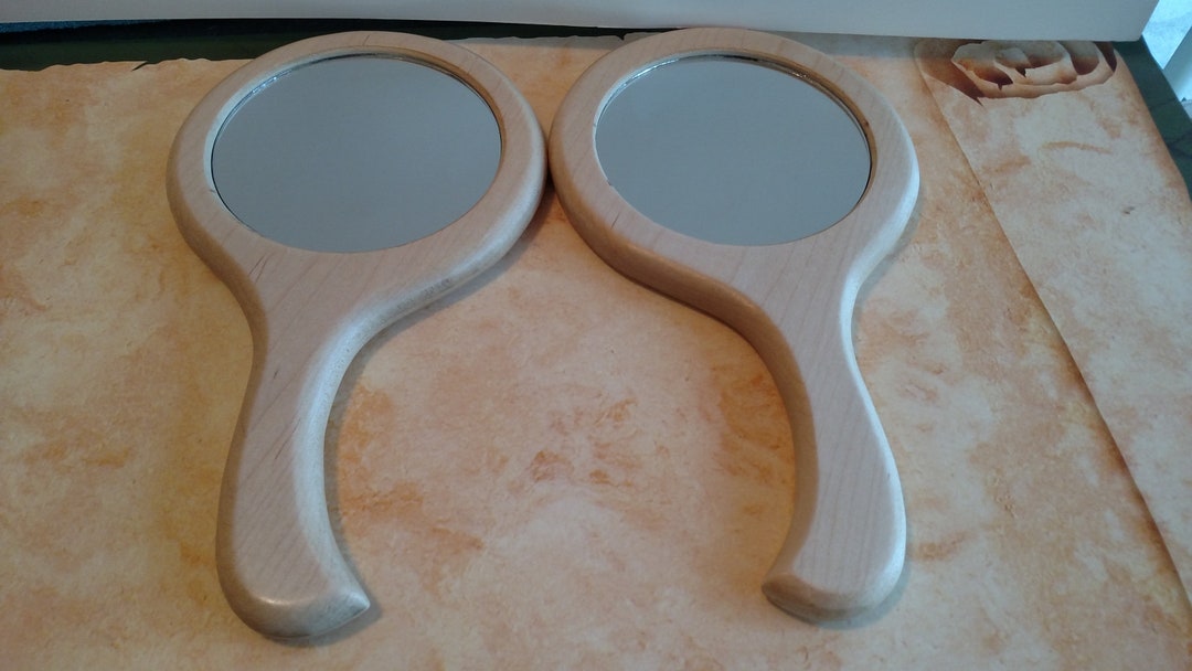 Maple Hand Held Wood Mirrors-wood Hand Mirrors-hand Finished-handheld ...