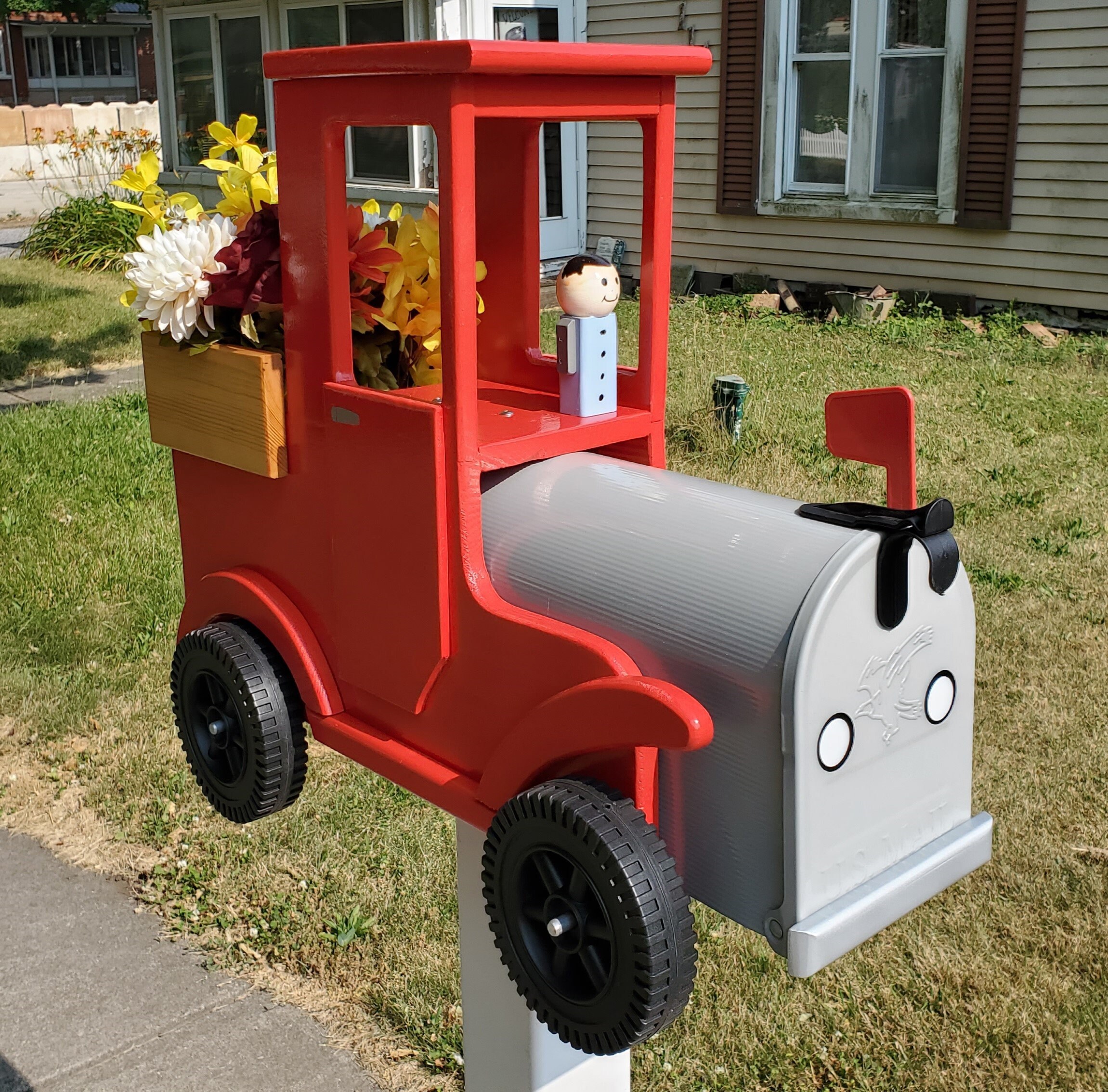 Handmade Classic Truck Mailbox With Flower Box Pickup Truck Delivery ...