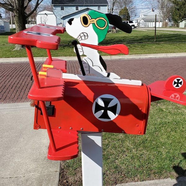 Snoopy Red Baron Mailbox - Etsy