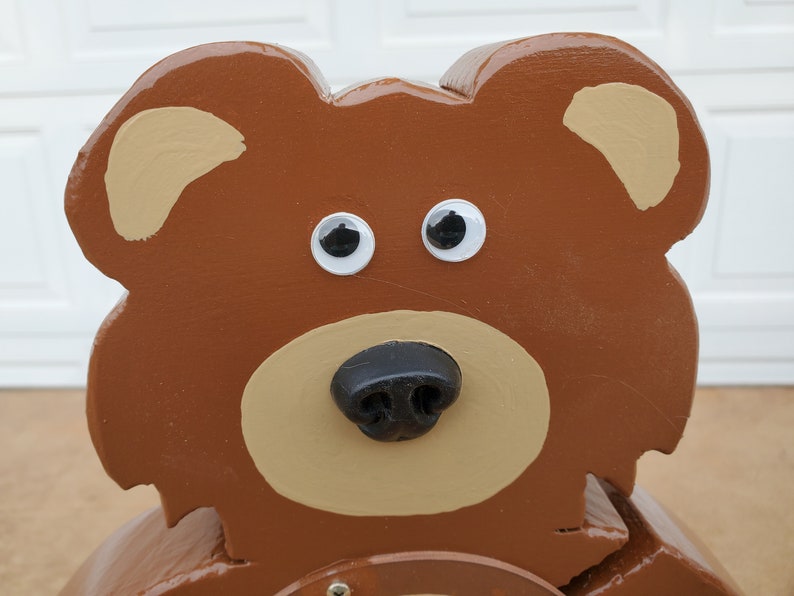Teddy Bear Wooden Bank-coin Bank-piggy - Etsy