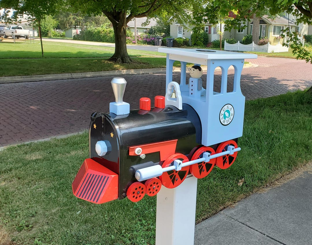 Handmade Steam Locomotive Mailbox With Solar Night Light - Etsy