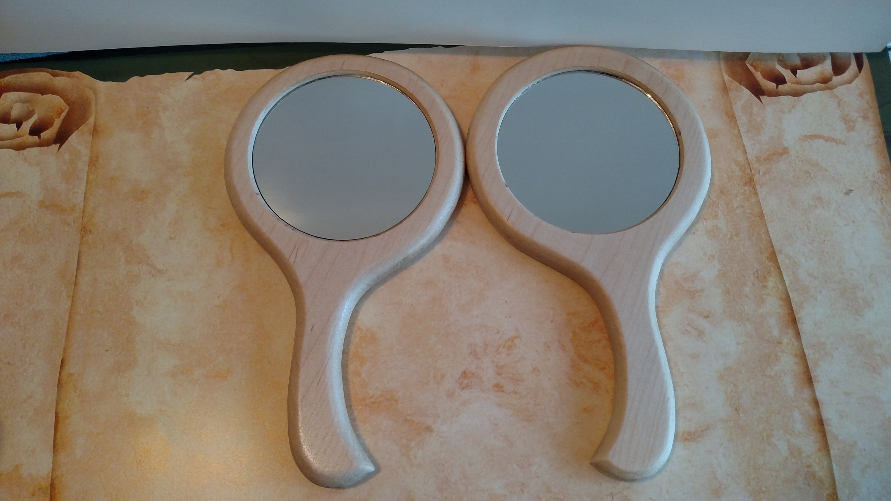 Maple Hand Held Wood Mirrors-wood Hand Mirrors-hand - Etsy