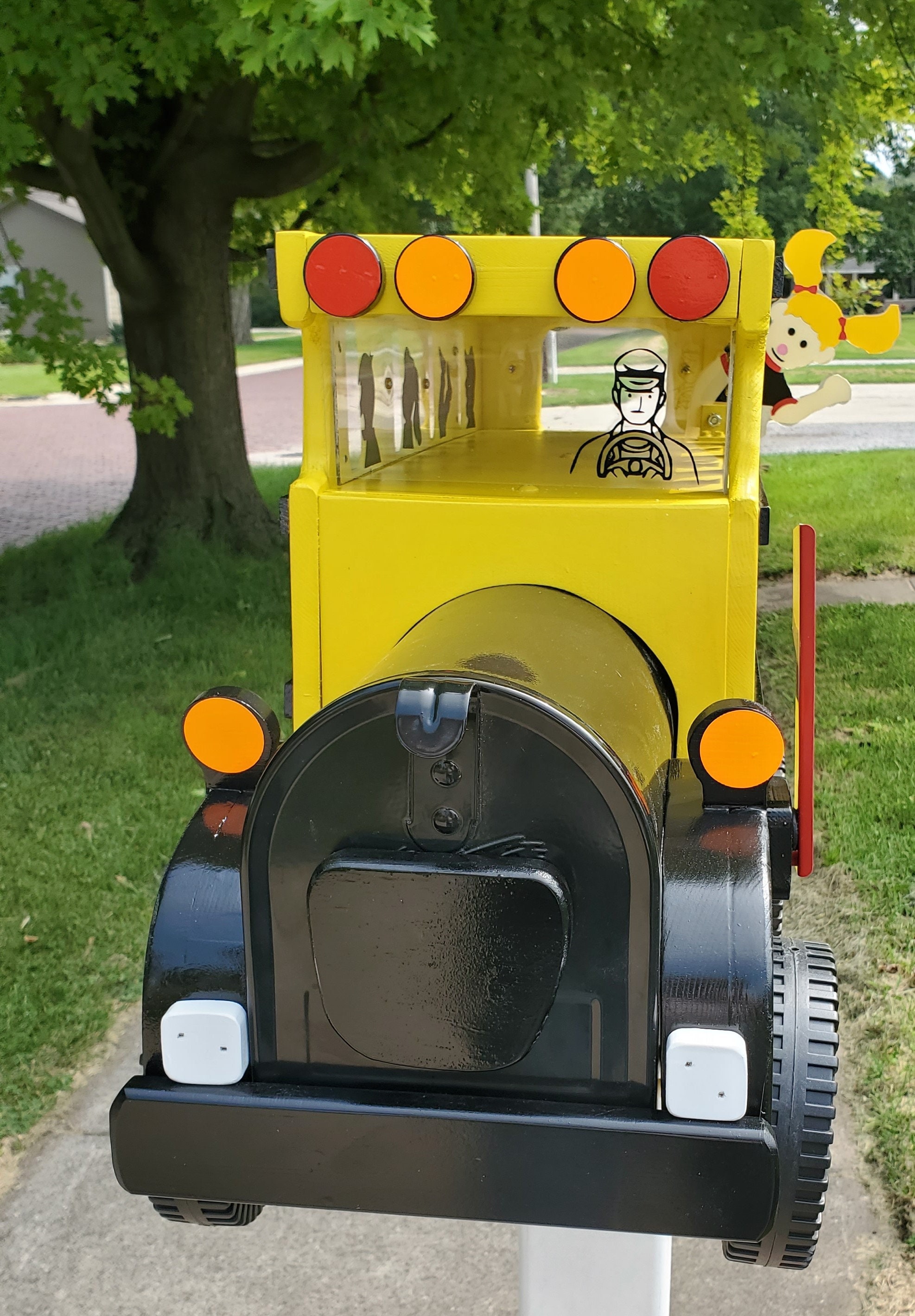 Handmade Wooden School Bus Mailbox With Solar Night Light - Etsy