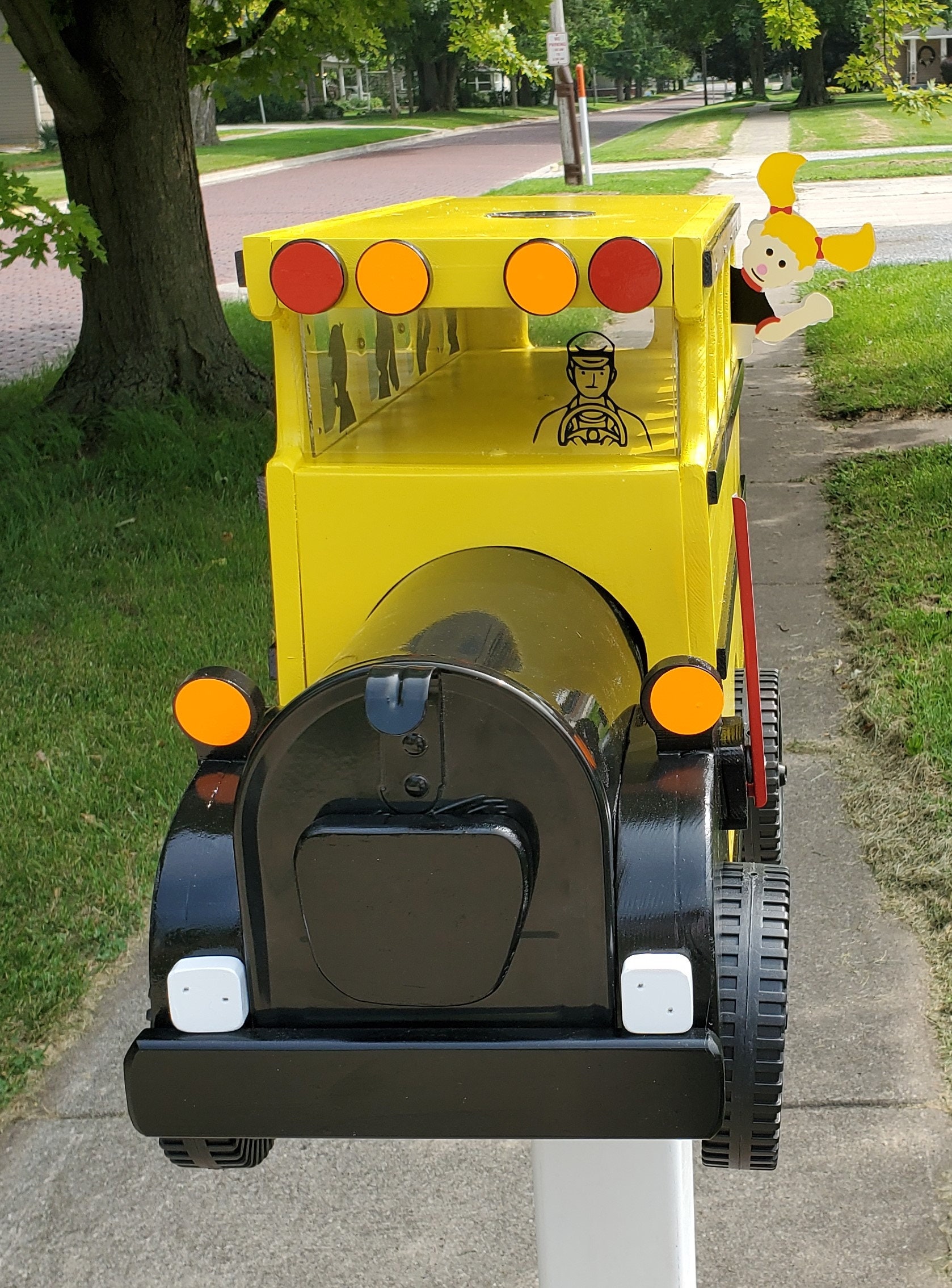 Handmade Wooden School Bus Mailbox With Solar Night Light - Etsy
