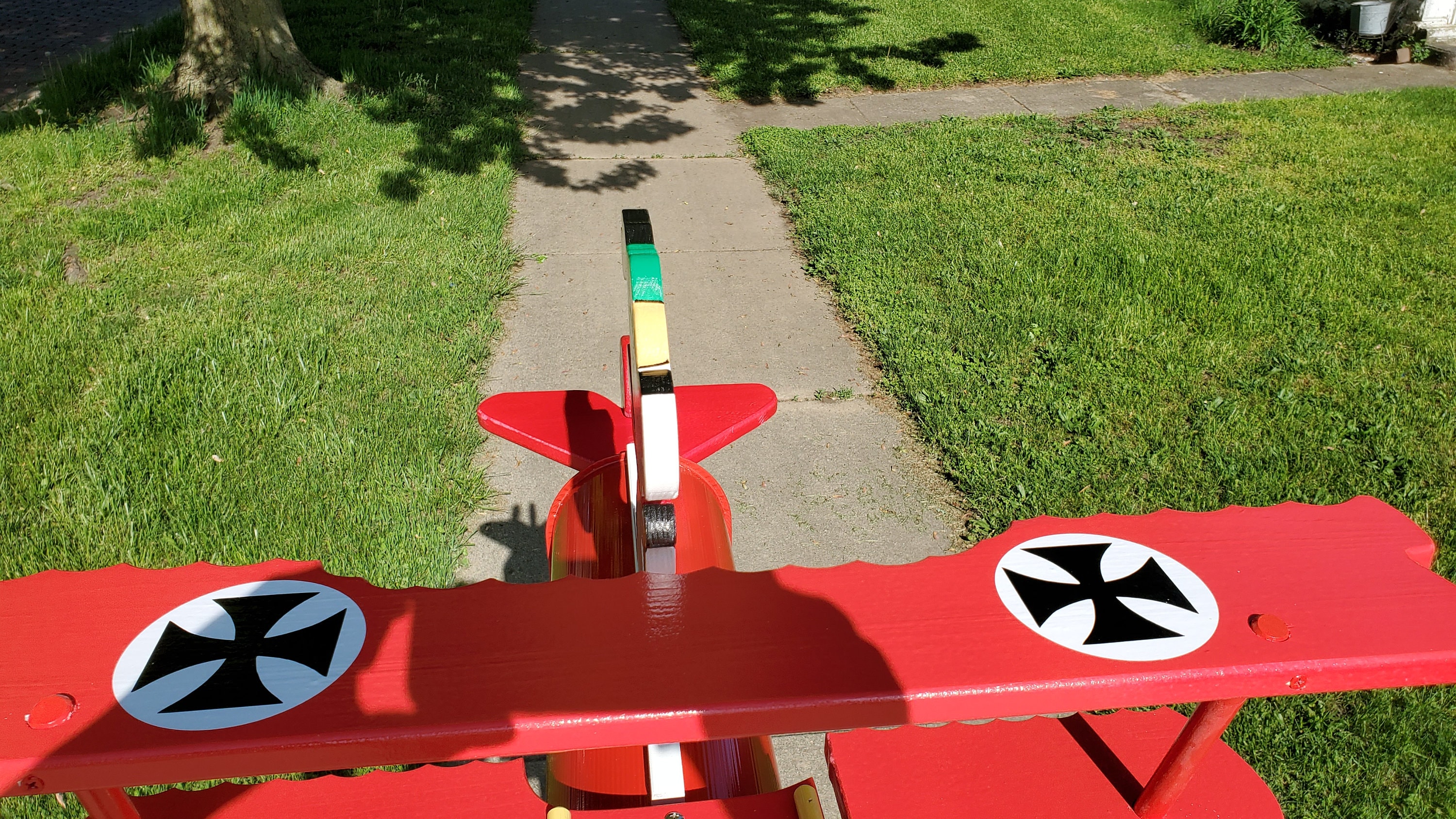 Cartoon Red Baron Character Double Door Tri-plane Mailbox Rural Mailbox ...
