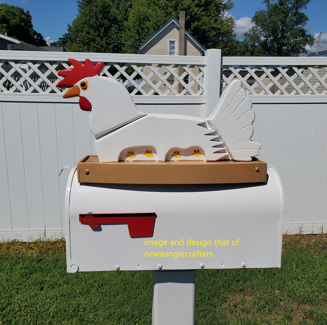 Handmade Mother Hen & Baby Chicks Mailbox - Farmhouse Decor - Chicken ...