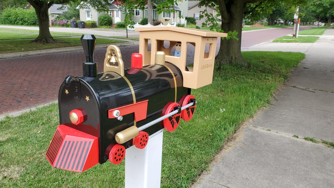 Steam Locomotive Mailbox With Solar Light: 1900s Train Engine Design - Etsy