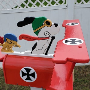 Cartoon Red Baron Characters Tri-plane Mailbox | Rural Mailbox**** - Etsy